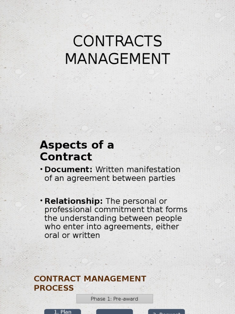 Contracts Management Presentation | PDF | General Contractor | Request ...