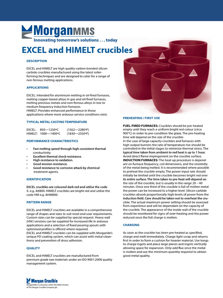 Excel Hi Melt | PDF | Refractory | Metals