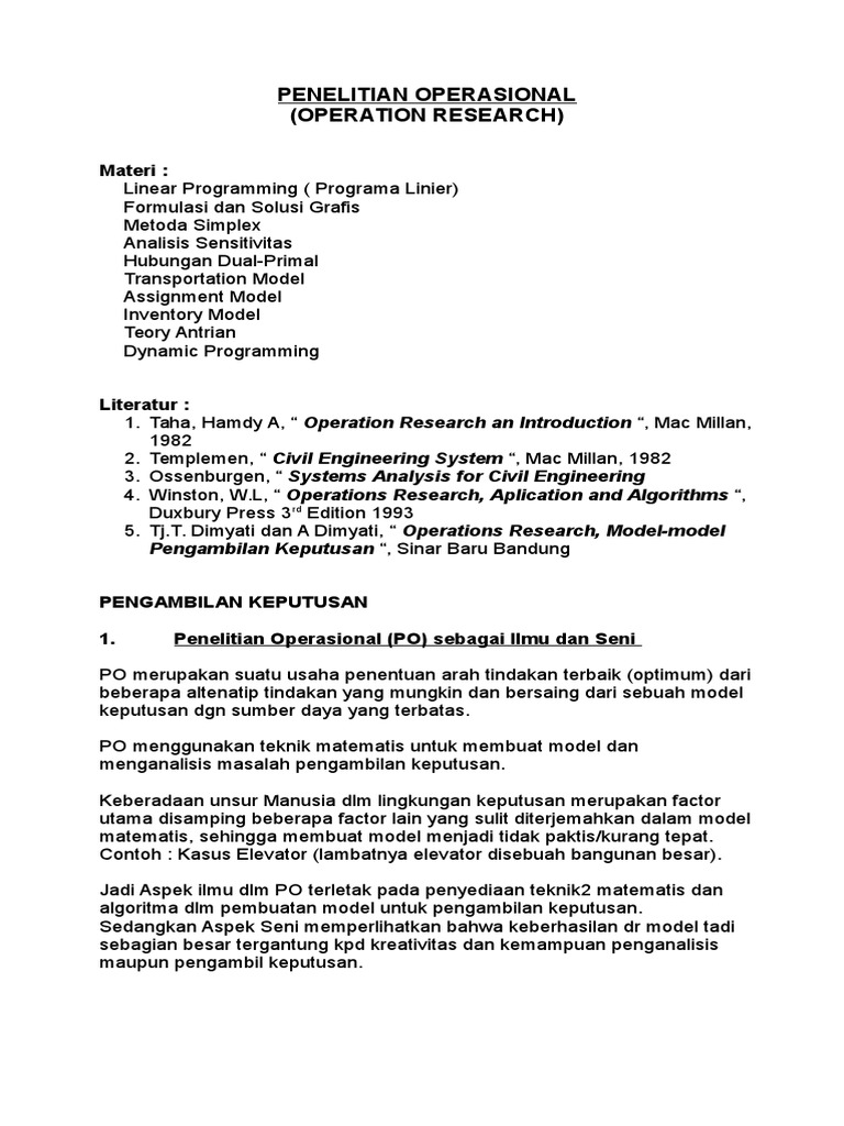 Optimasi Keputusan dengan Linear Programming | PDF | Seni | Komputer