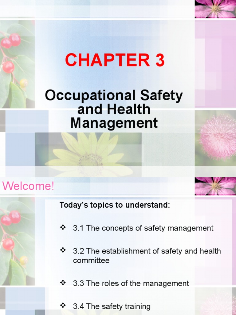 OSH Chapter 3 Occupational Safety and Health Management | PDF ...