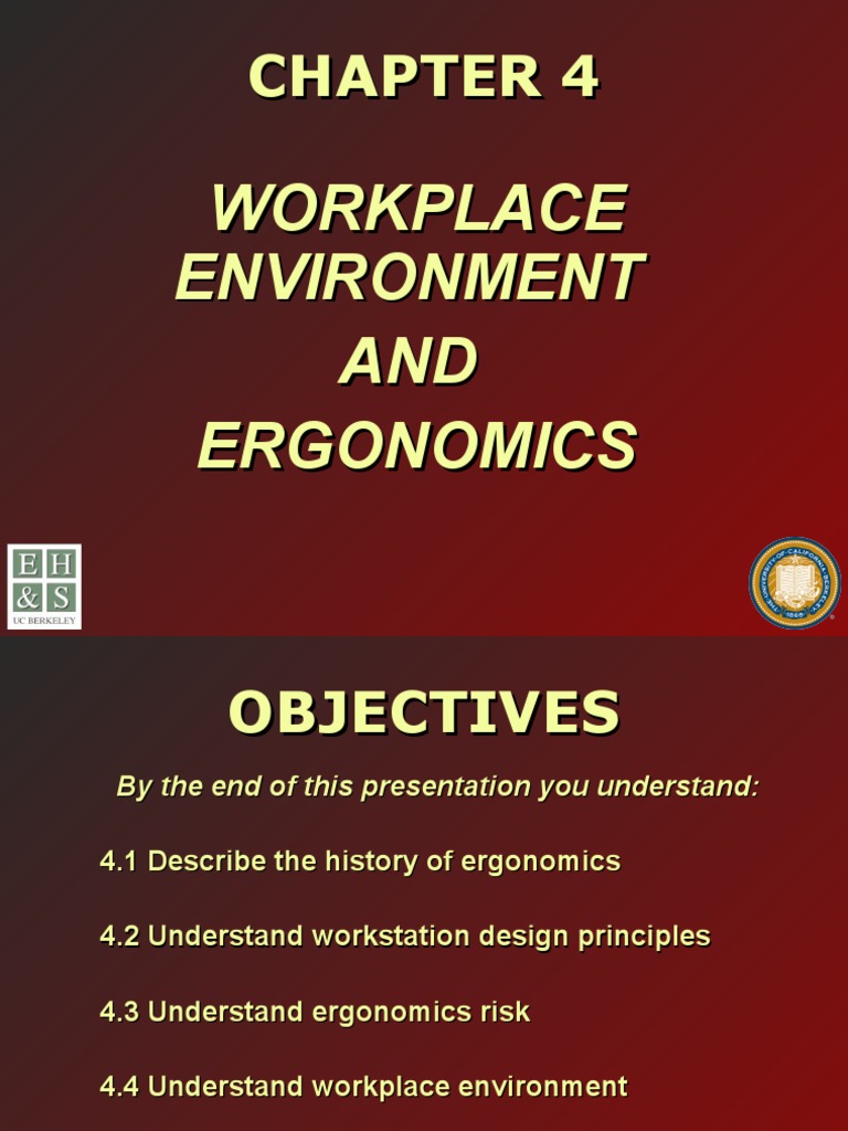 OSH Chapter 4 Workplace Environment and Ergonomics | Download Free PDF ...