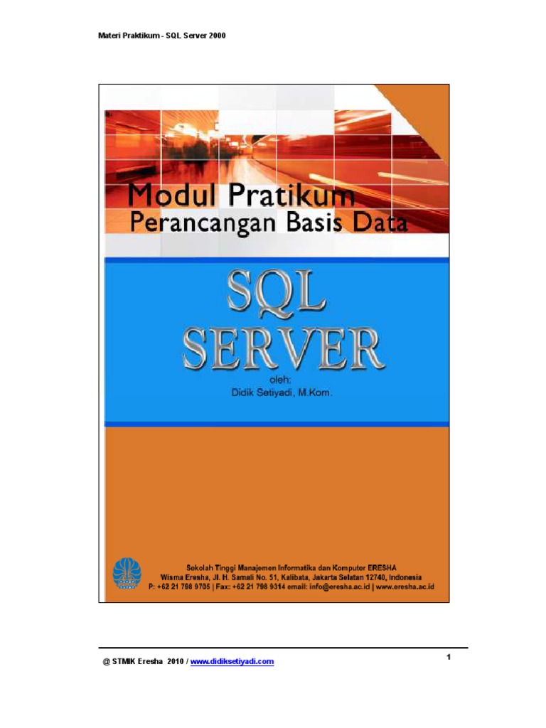 Materi SQL Server 2000 Praktikum | PDF
