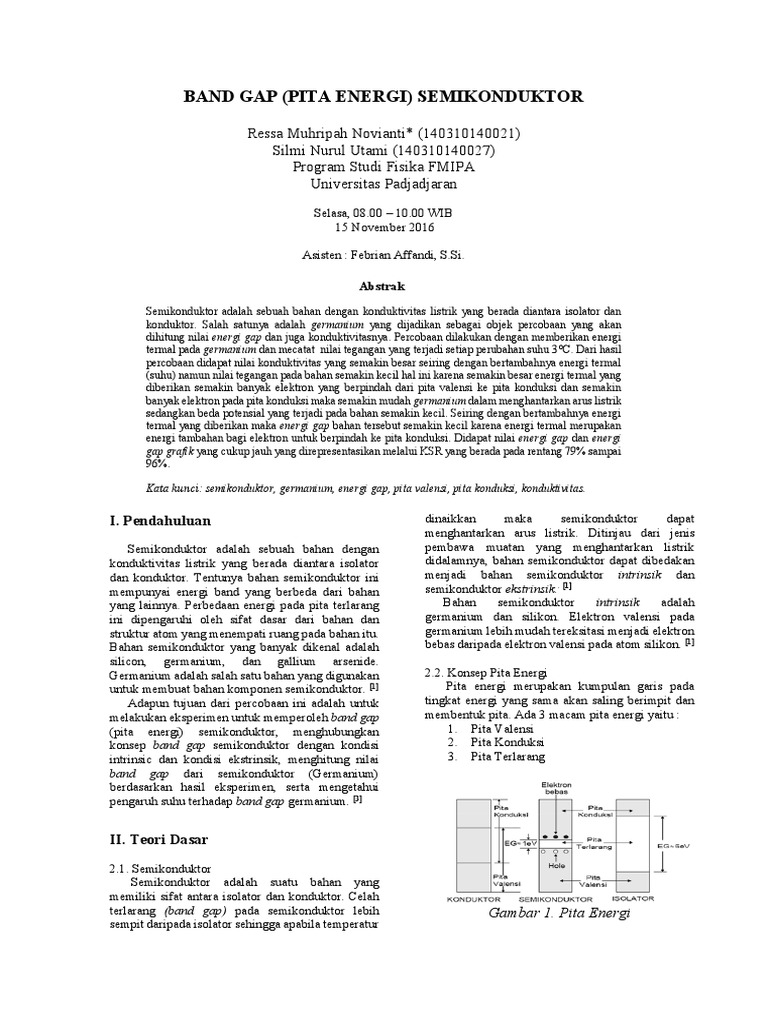 Energi Gap Germanium pada Semikonduktor | PDF