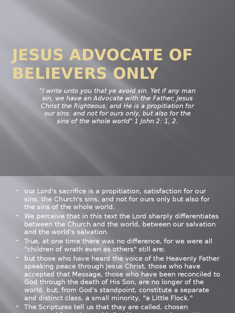 Jesus: Advocate for Believers' Sins | PDF | Sin | Grace In Christianity