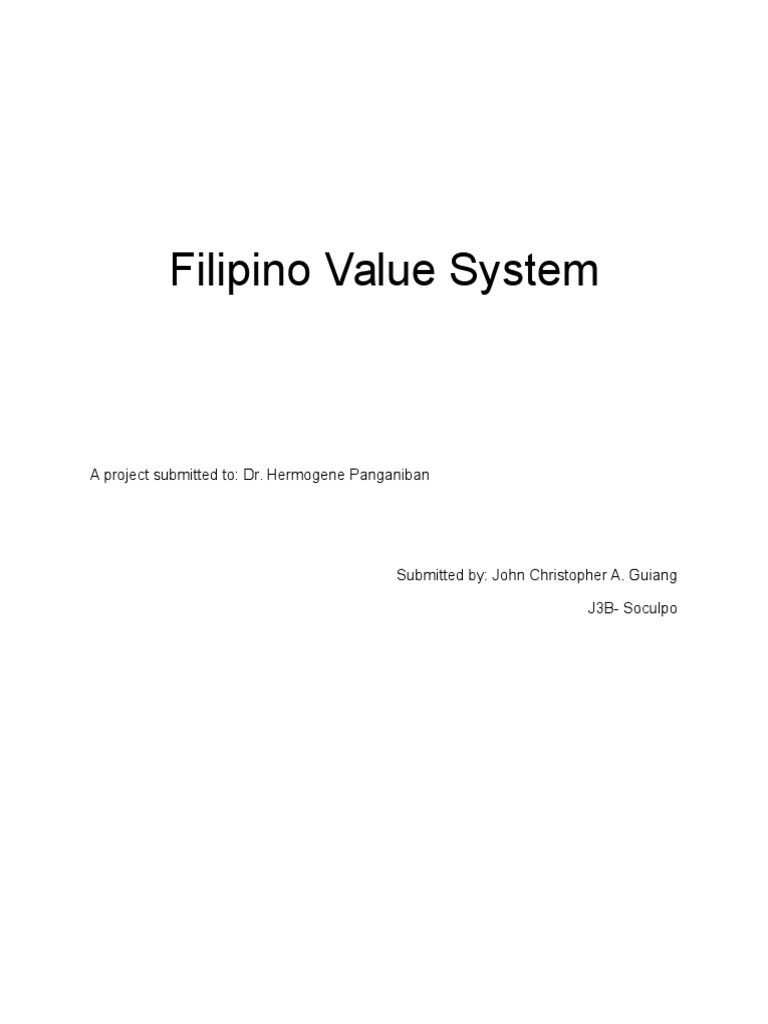 Filipino Value System | Value (Ethics) | Philippines | Free 30-day ...