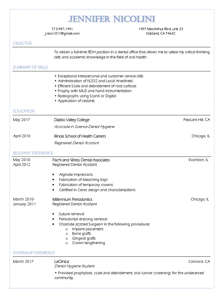 Resume Final Draft | PDF | Oral Hygiene | Dentistry
