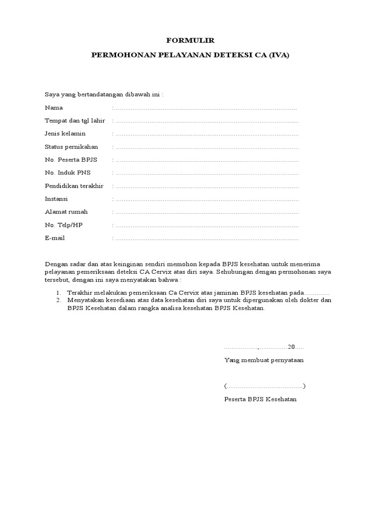 Formulir Iva Bpjs | PDF