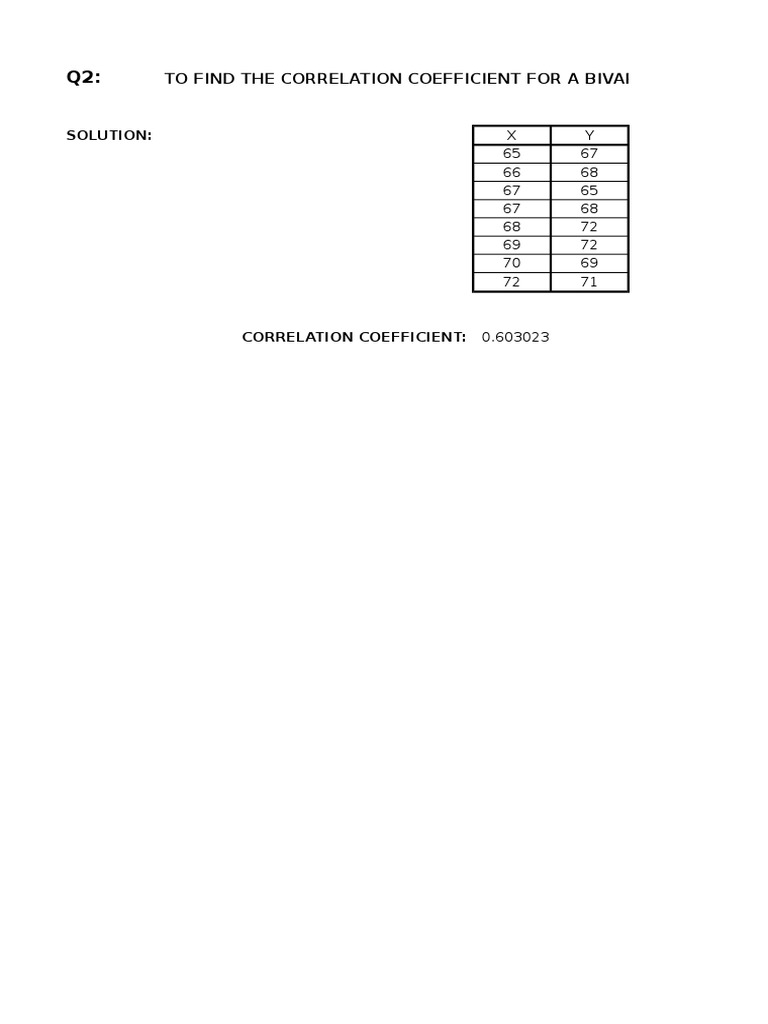 To Find The Correlation Coefficient For A Bivariate Frequency Distribution | PDF