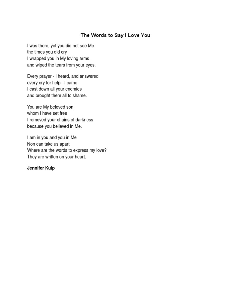 The Words To Say I Love You | PDF