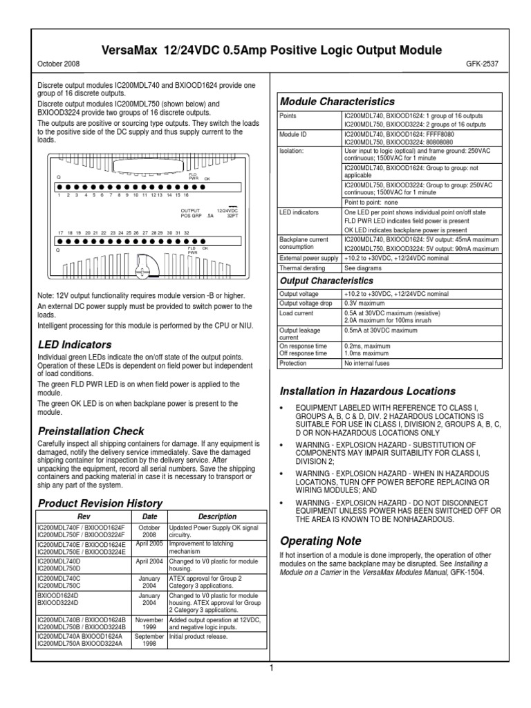 IC200MDL740 | PDF | Power Supply | Electrical Engineering