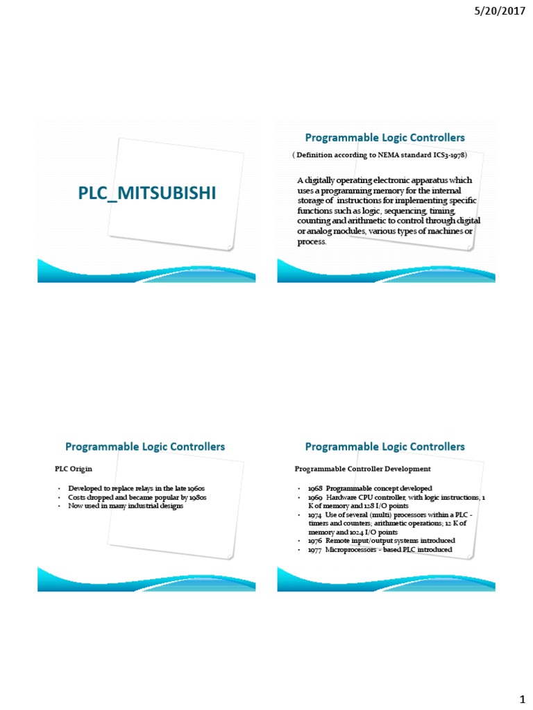 PLC Mitsubishi | PDF | Programmable Logic Controller | Computer Data ...