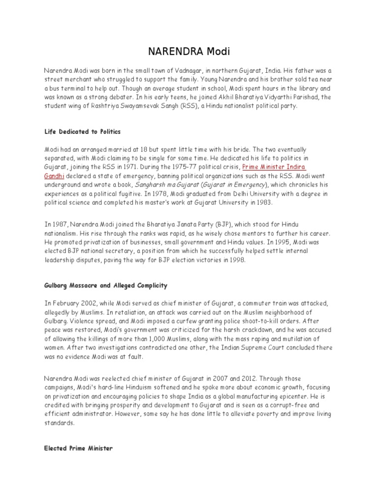 Rise of a Strongman: The Political Career of Narendra Modi | PDF ...