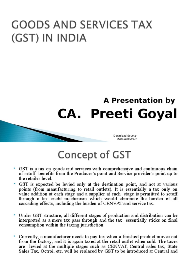 GST PPT Taxguru | Value Added Tax | Taxes