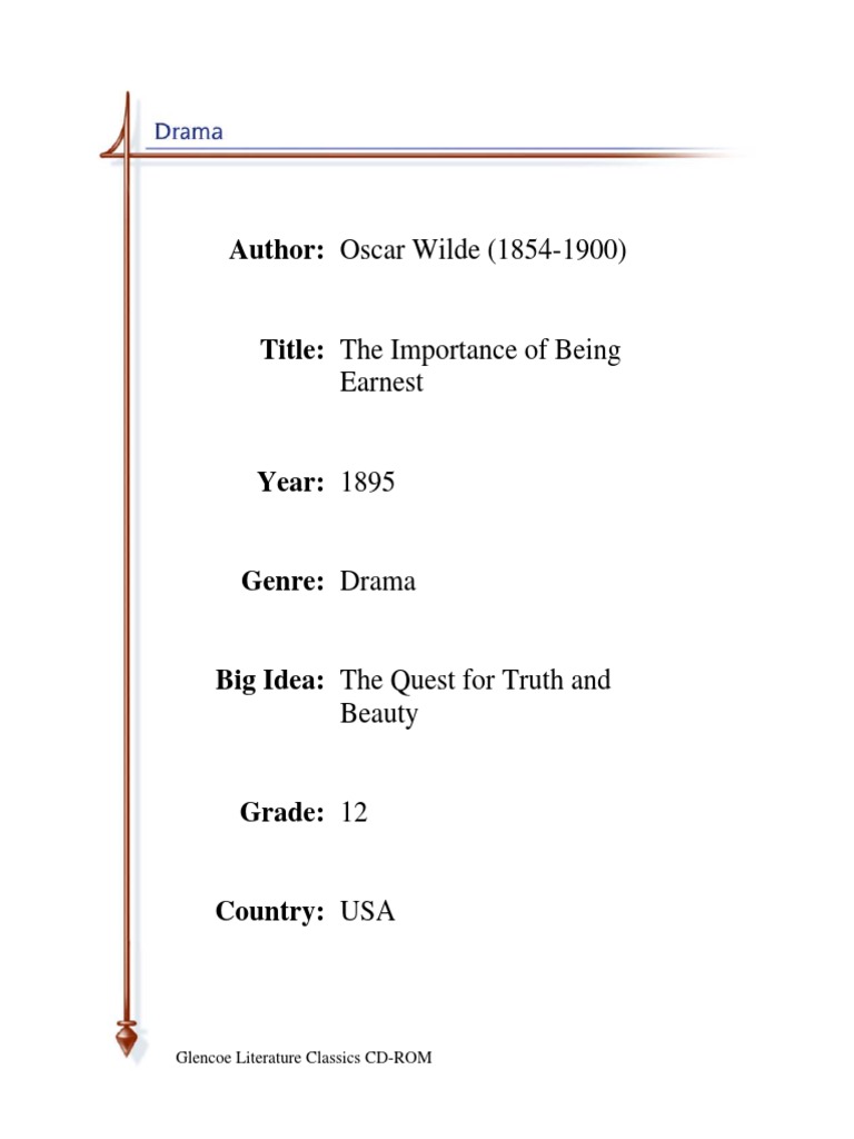 Importance of Being Earnest Text | PDF | Writing