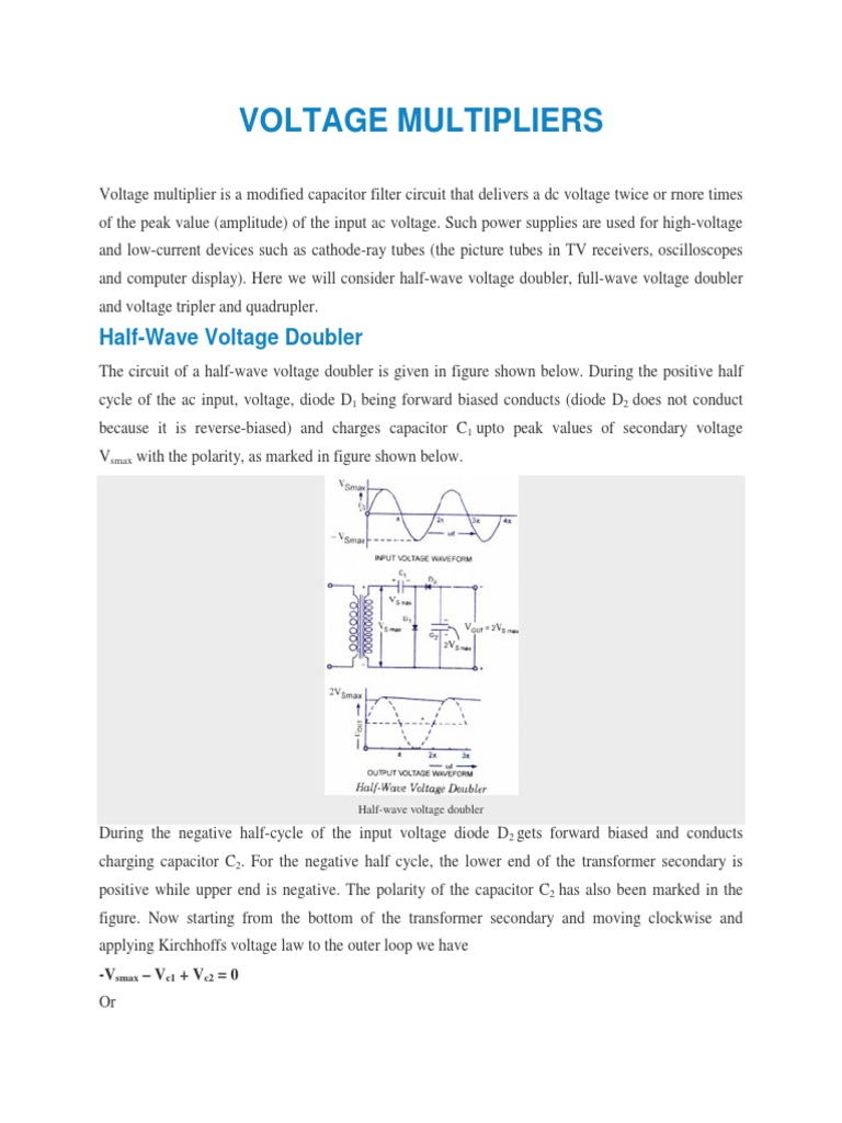 Voltage Multipliers PDF | PDF | Capacitor | Electronics