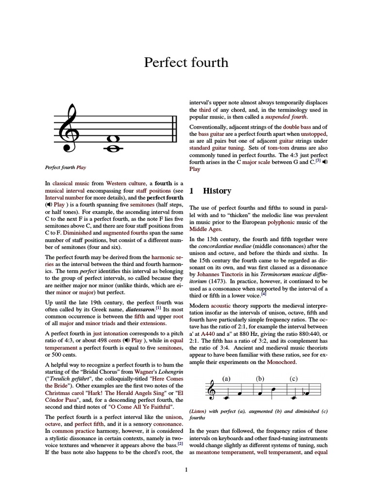 Perfect Fourth | PDF | Interval (Music) | Music Theory