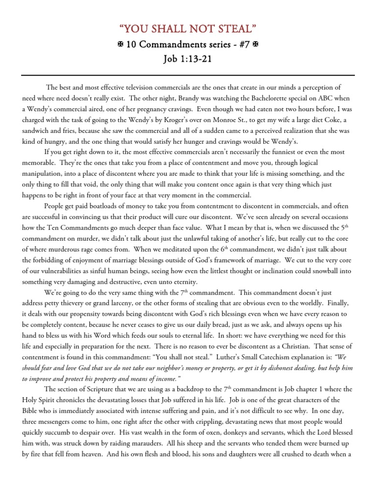 7th Commandment | PDF