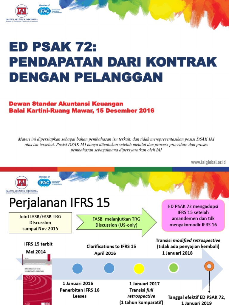 ED PSAK 72 - Pendapatan Dari Kontrak Dengan Pelanggan | PDF