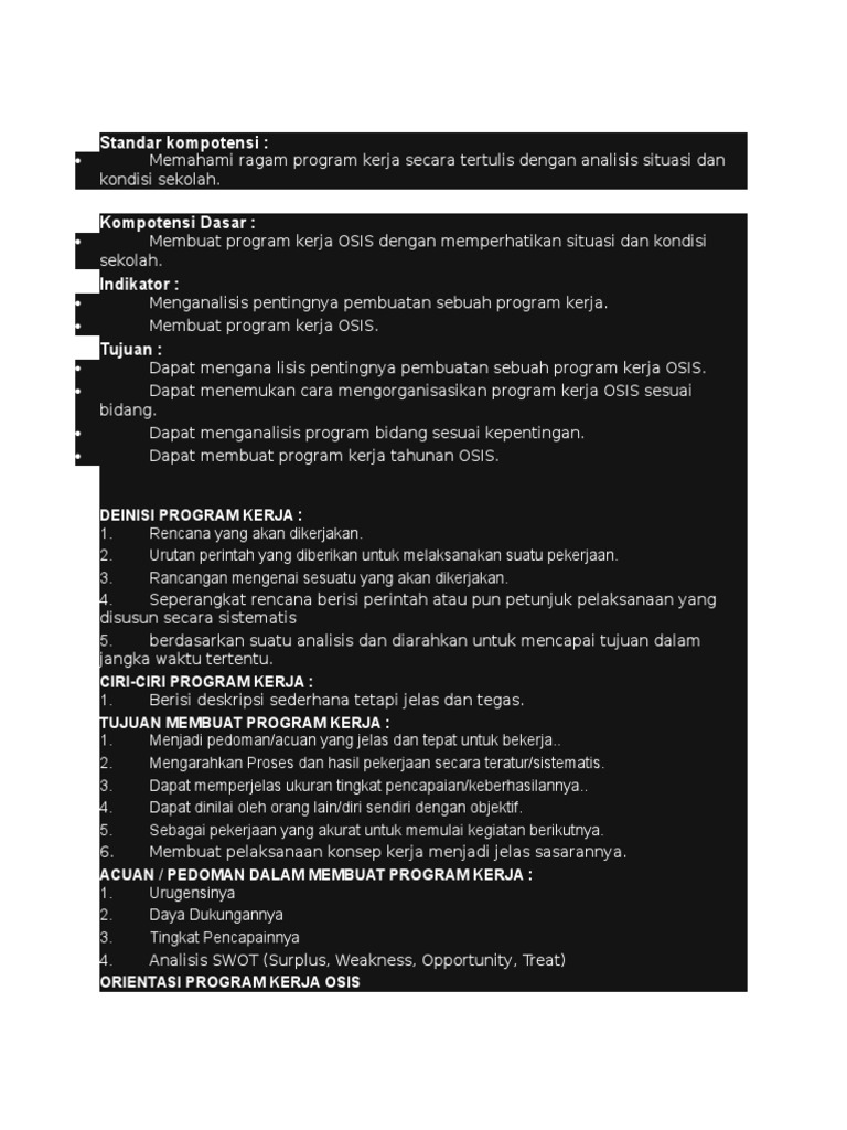 Cara Menyusun Proker Osis | PDF