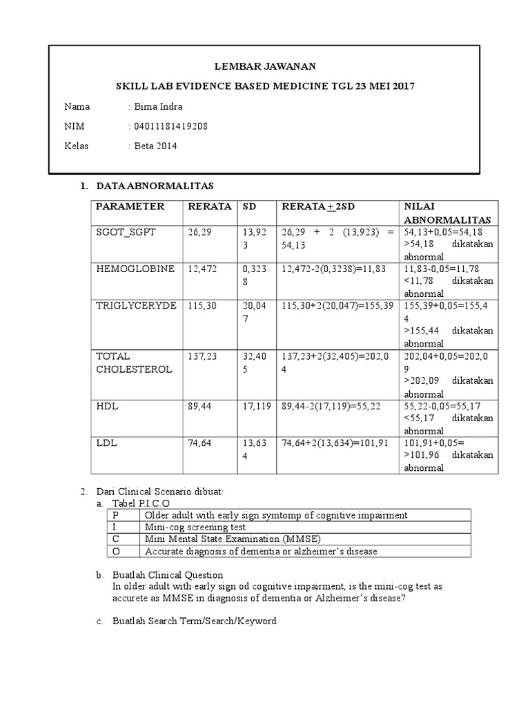 Mini-Cog vs MMSE for Detecting Dementia | PDF | Sensitivity And ...