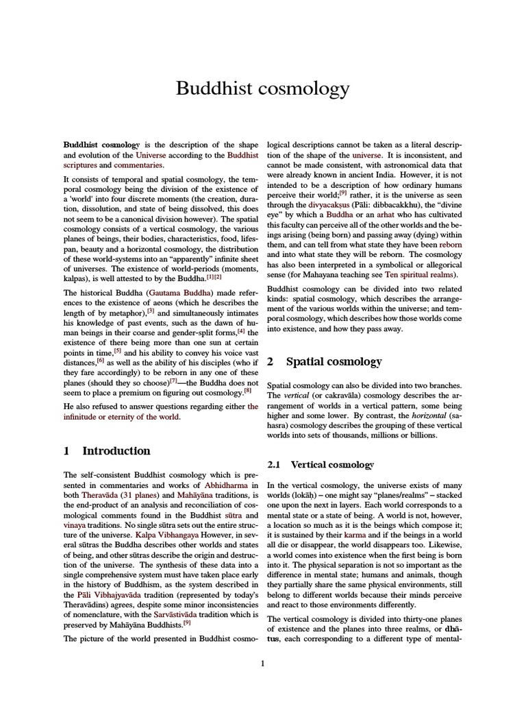 Buddhist Cosmology | PDF | Indian Religions | Mythological Cosmologies