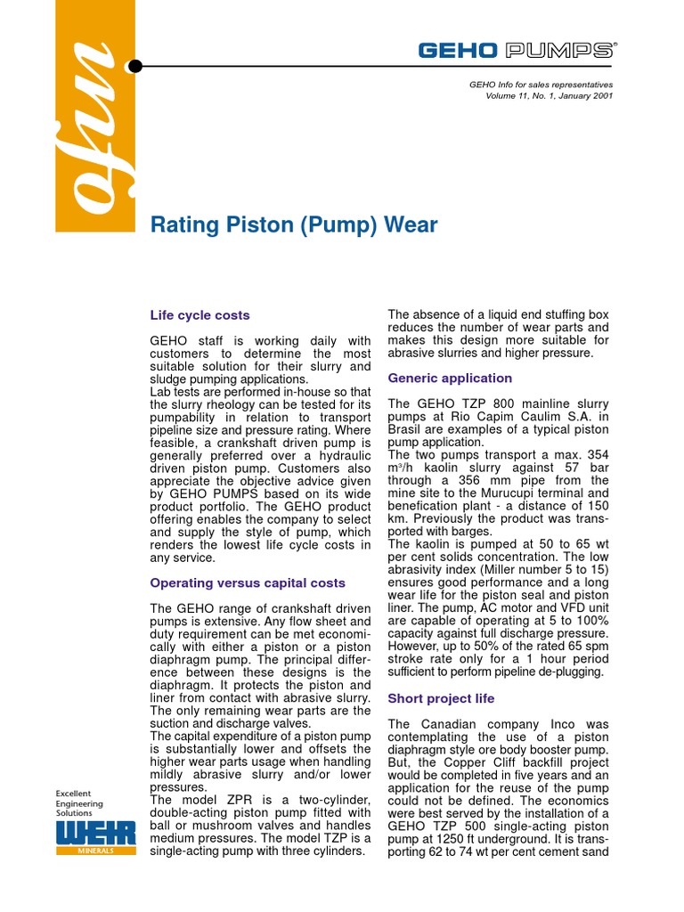 Info01e1-Piston Pumps-Rio Capim+Inco | PDF | Pump | Valve