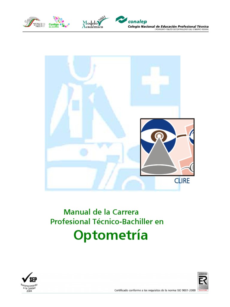 Manual de Optometría CONALEP | PDF | Optometría | Prueba (evaluación)