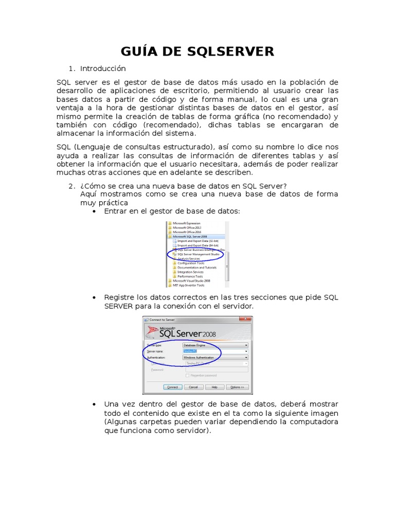 Guía de Sqlserver ITEC | PDF | SQL | Servidor SQL de Microsoft