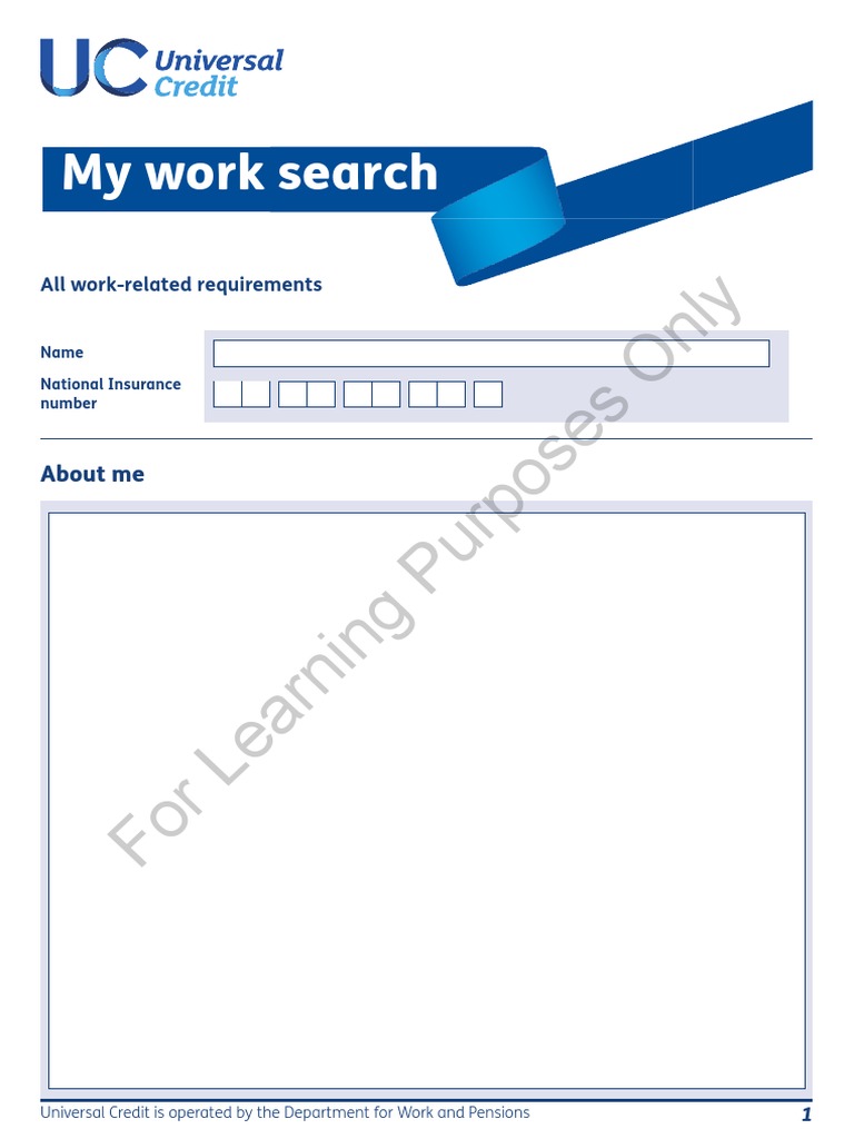Universal Credit Work Search Guide | PDF | Government | Business