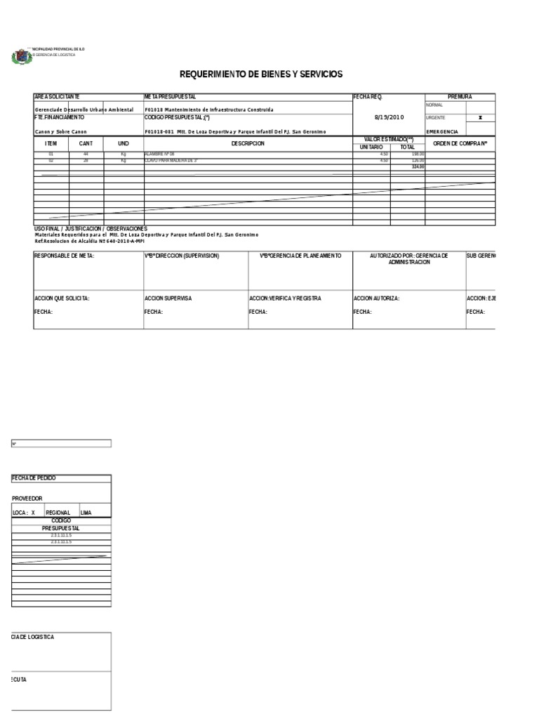 Modelo de Requerimiento