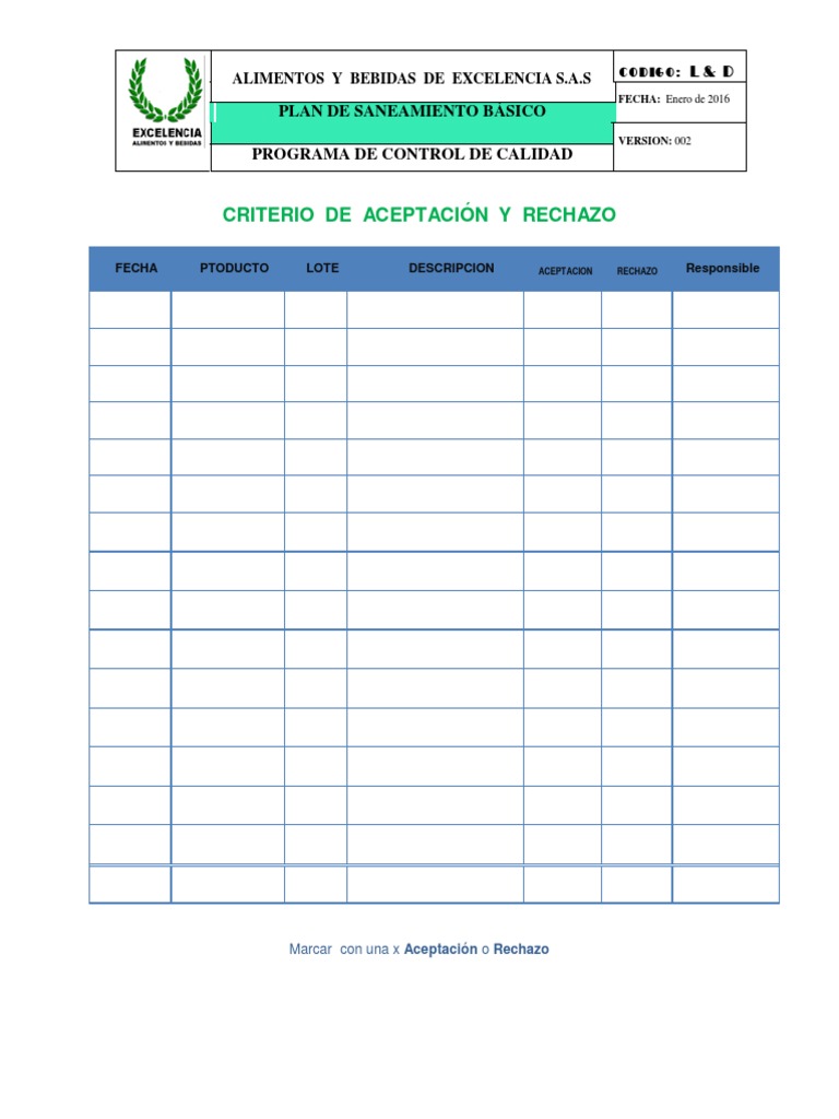 Formato Aceptacion o Rechazo PDF | PDF