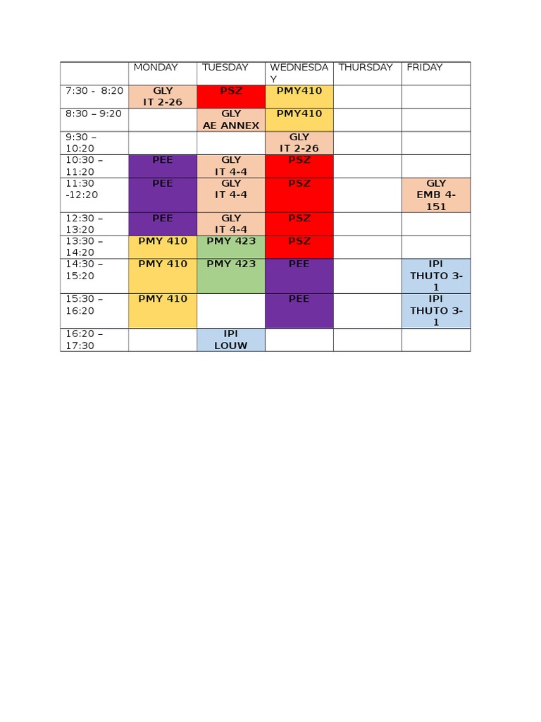 Timetable | PDF