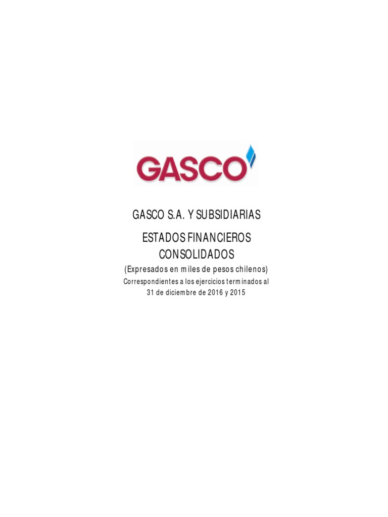 Gasco 2016 | Descargar gratis PDF | Beneficio (economía) | Dividendo