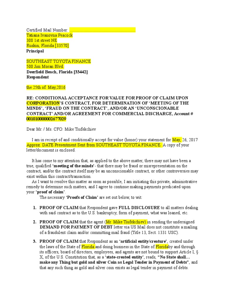 Caf V Template | PDF | Negotiable Instrument | Uniform Commercial Code