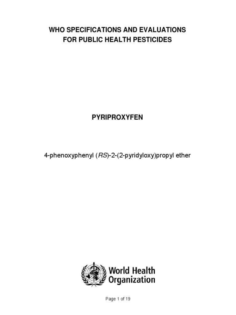 Pyriproxyfen WHO Pesticide Specs | PDF | Specification (Technical ...