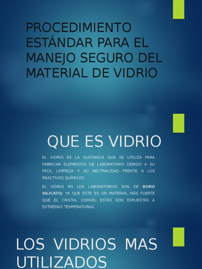 Manejo Seguro de Vidrio en Laboratorio | PDF | Boro | Lentes