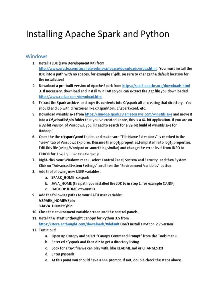 Spark Python Install | PDF | Command Line Interface | Operating System ...