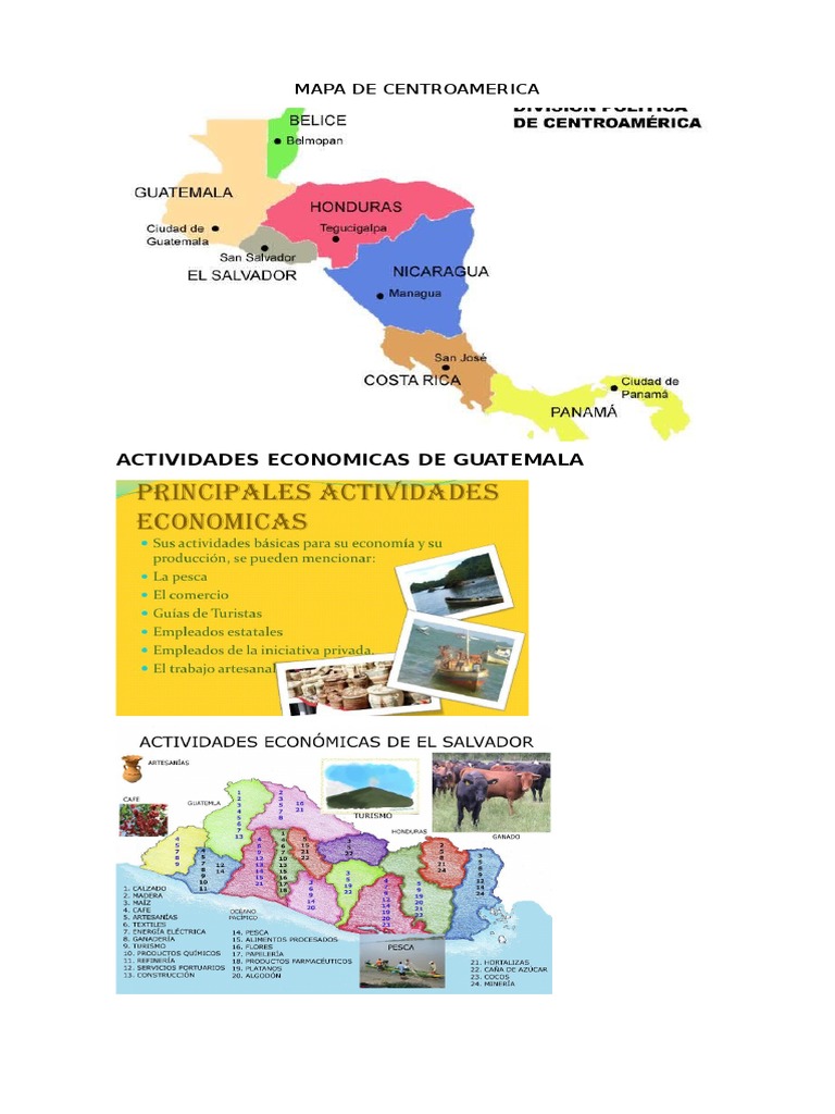 Actividades Económicas en Centroamérica | PDF | Color | Amarillo