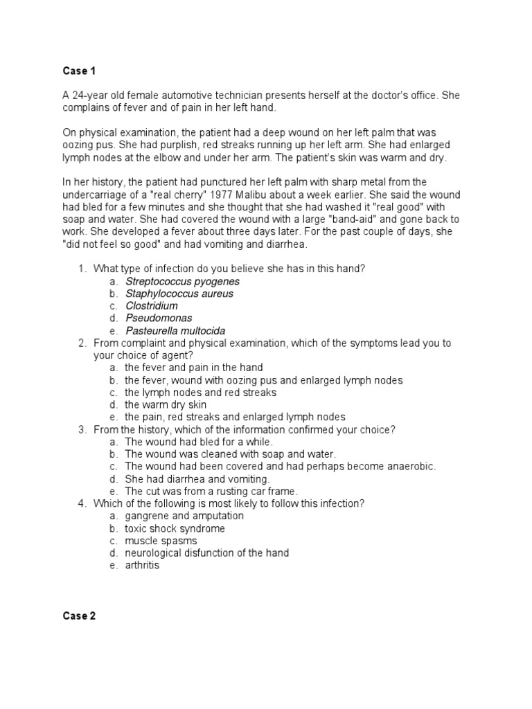 Microbiology Case Studies Overview | PDF | Streptococcus | Infection
