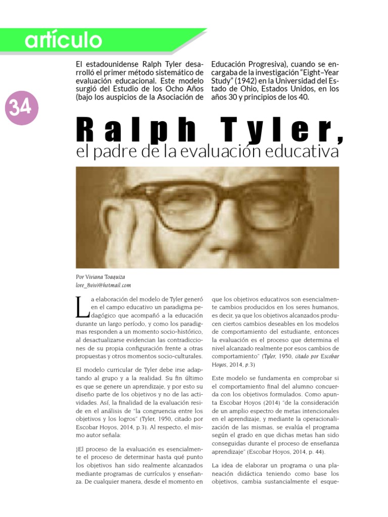 Modelo Curricular de Ralph Tyler | PDF | Evaluación | Plan de estudios