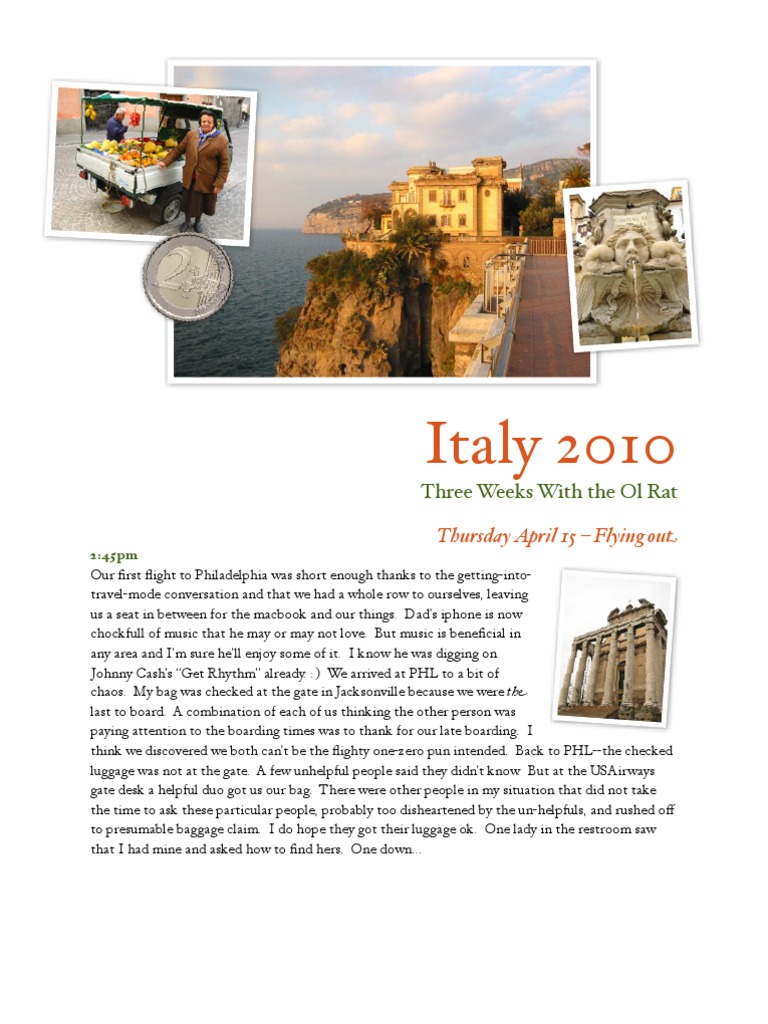 Italy 2010 Journal | PDF | Rome