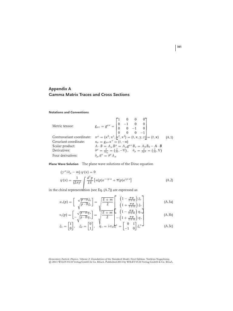 Appendix A Gamma Matrix Traces and Cross Sections | PDF | Polarization ...