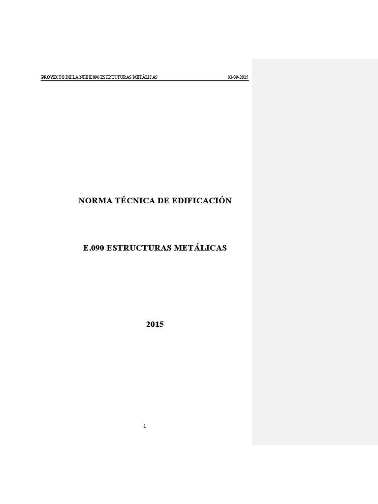 NORMA E 090 Estructuras Metalicas - RevisionPorComité-NOoficial PDF | PDF | Pandeo | Acero