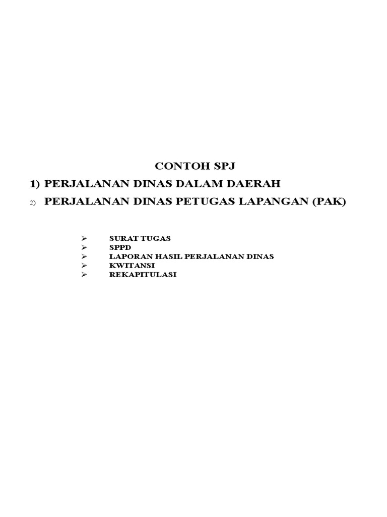 Contoh SPJ Perjalanan Dinas Puskesmas | PDF