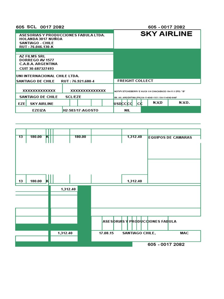 Como Hacer Una Guia Aerea | PDF