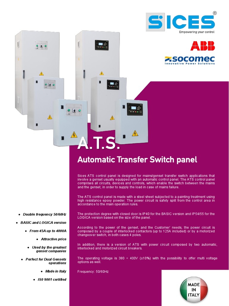 ATS Control Panel-EnG | PDF | Mains Electricity | Switch