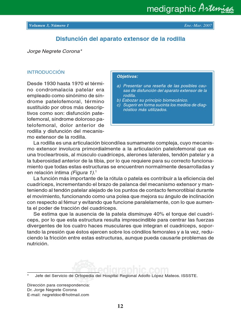 Disfuncion Del Aparato Extensor de La Rodilla | PDF | Rodilla ...