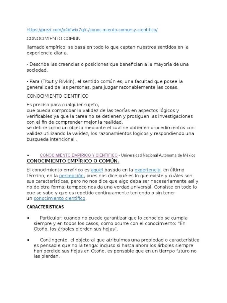 Conocimiento Comun | PDF | Movimientos filosóficos | Science