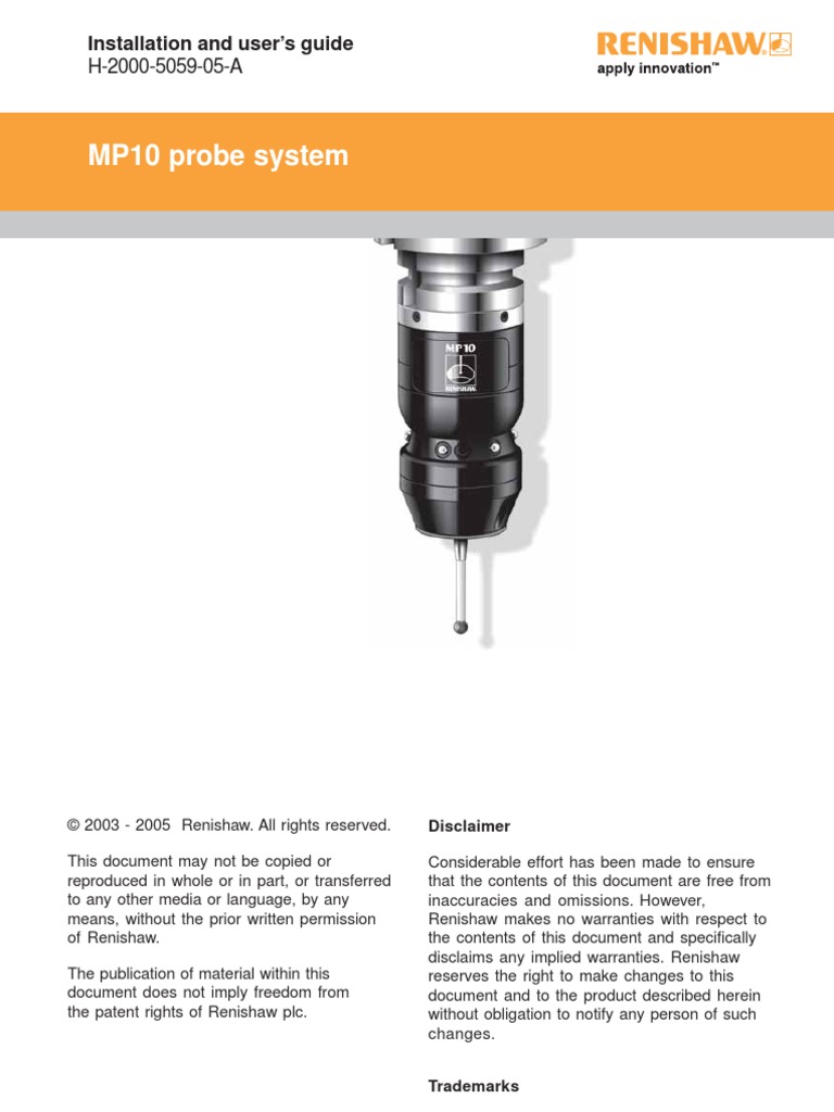 Installation and Users Guide - MP10 Probe System | PDF | Light Emitting ...