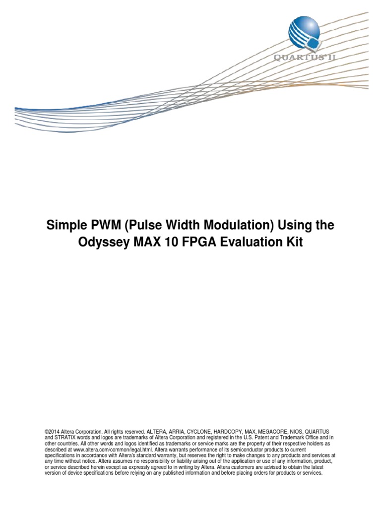 Simple PWM Using Odyssey MAX 10 FPGA Evaluation Kit PDF | PDF | Computer File | Electronic ...